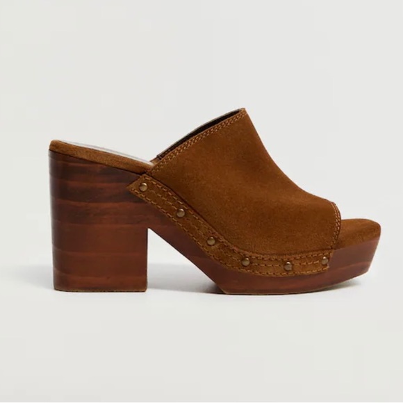 Mango | Shoes | Mango Open Toe Platform Clog Suedewood Brown Euc Size ...